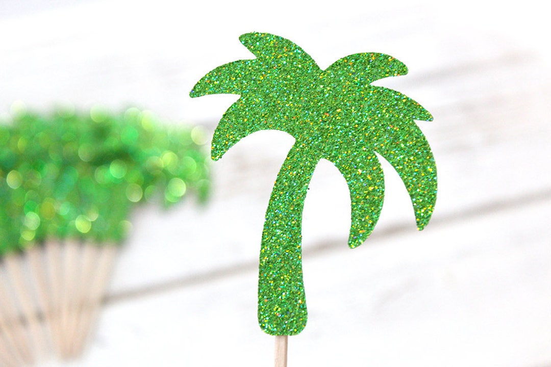 Palm Tree Cupcake Toppers - Set of 12 - Tropical Party - Etsy