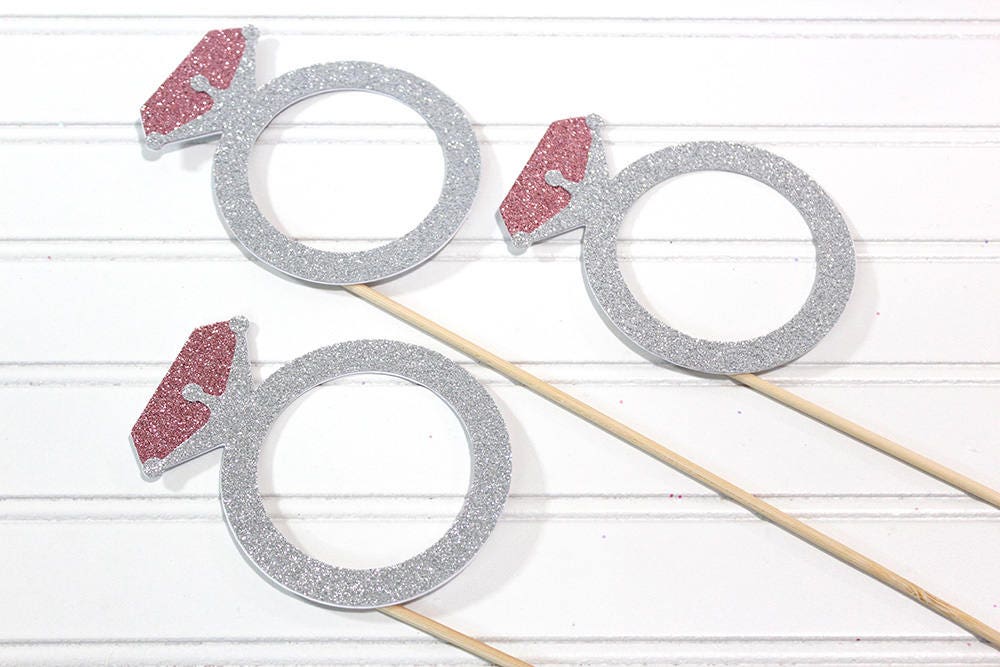 Diamond Ring Centerpiece Sticks - Set of 3 - Engagement Party, Bridal ...