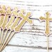 Pink/gold Glitter Cross Cupcake Toppers - Set of 12 - Baptism ...