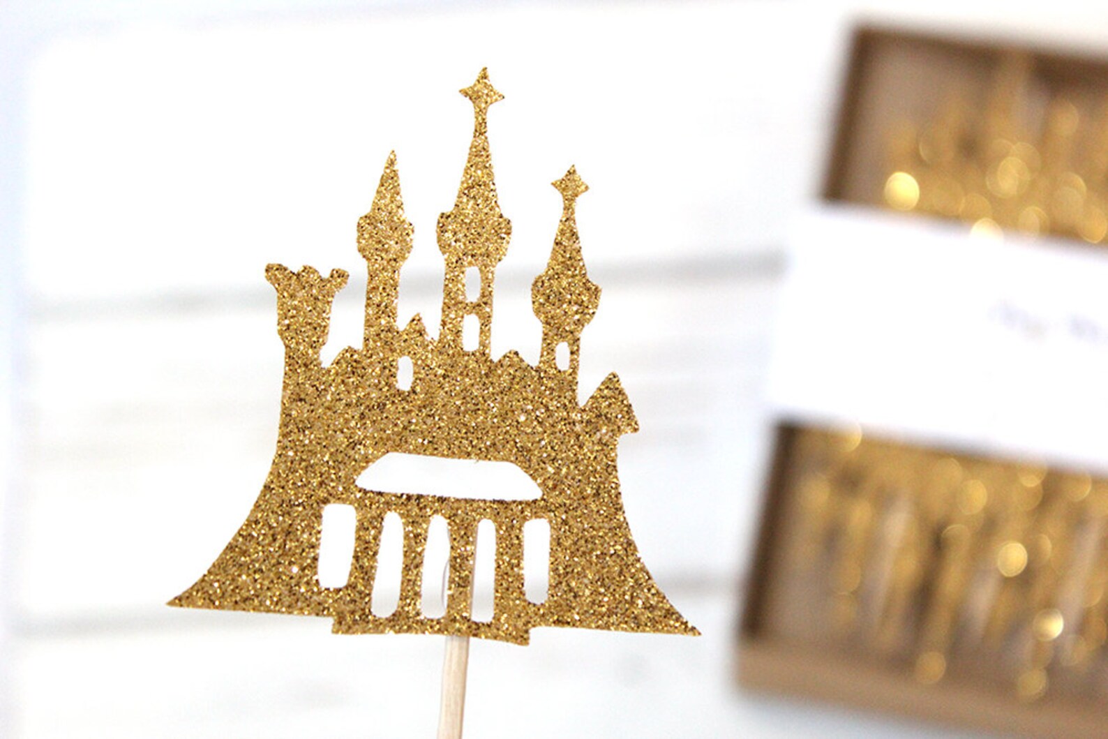 Princess Castle Glitter Cupcake Toppers Set of 12 - Etsy