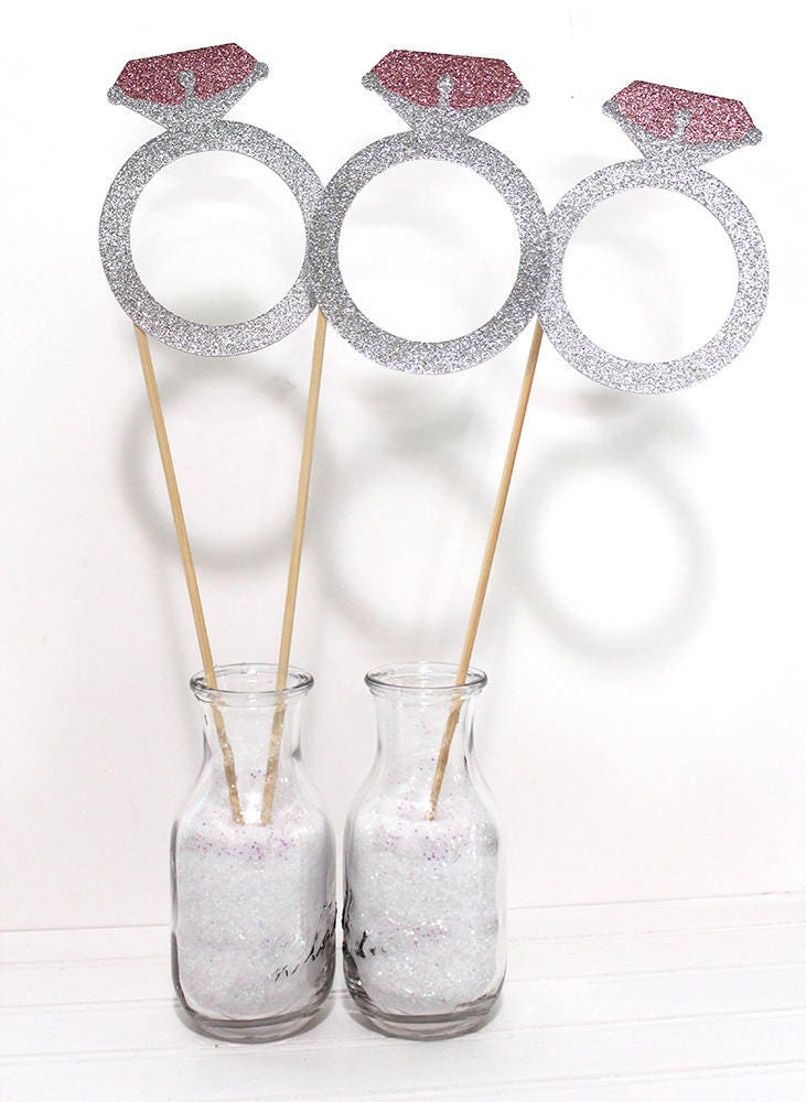 Diamond Ring Centerpiece Sticks - Set of 3 - Engagement Party, Bridal ...