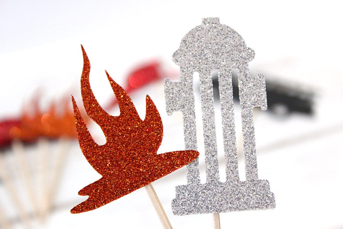 Fireman Cupcake Toppers Set of 12 | Etsy