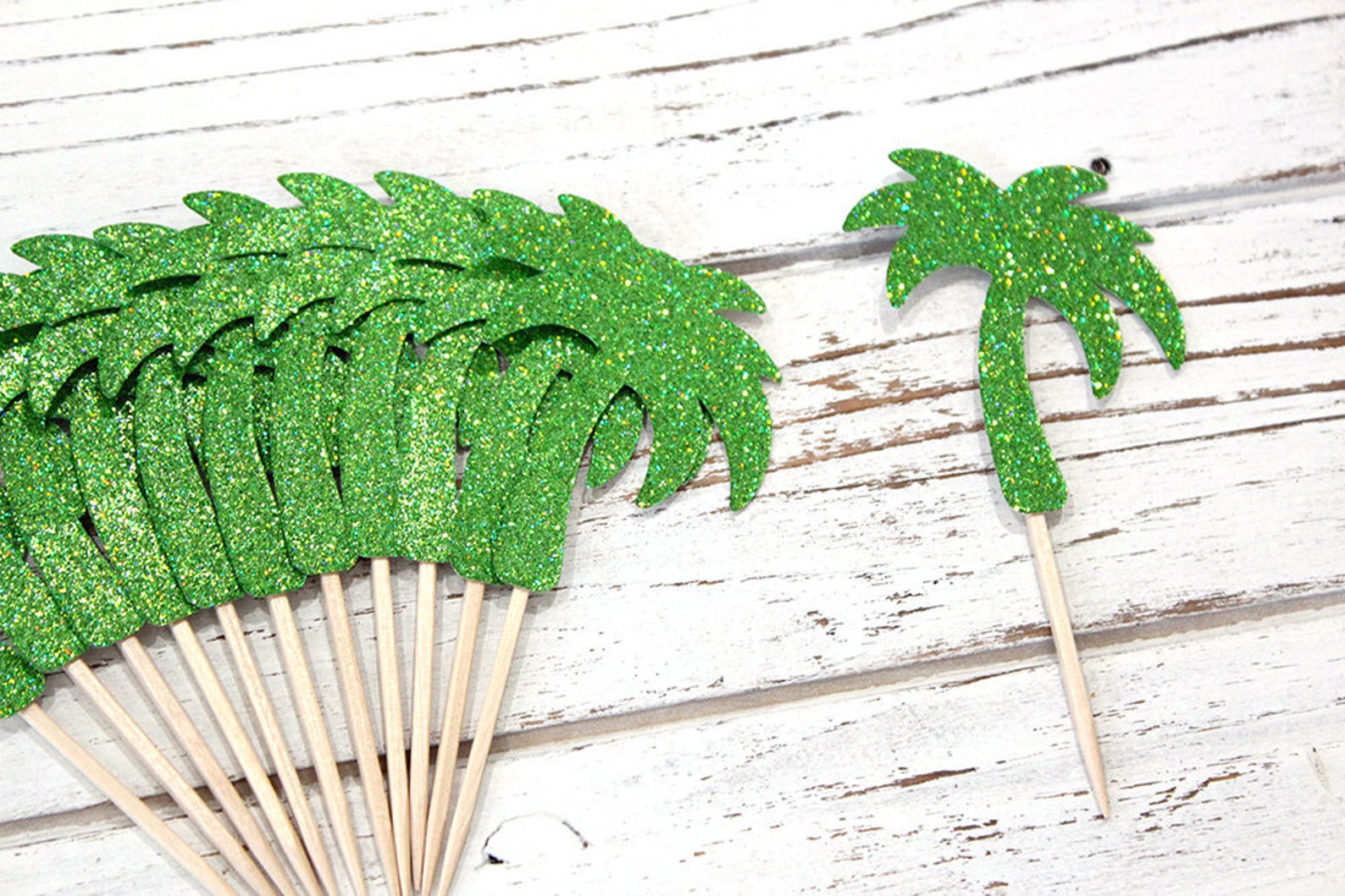 Palm Tree Cupcake Toppers Set of 12 Tropical Party - Etsy