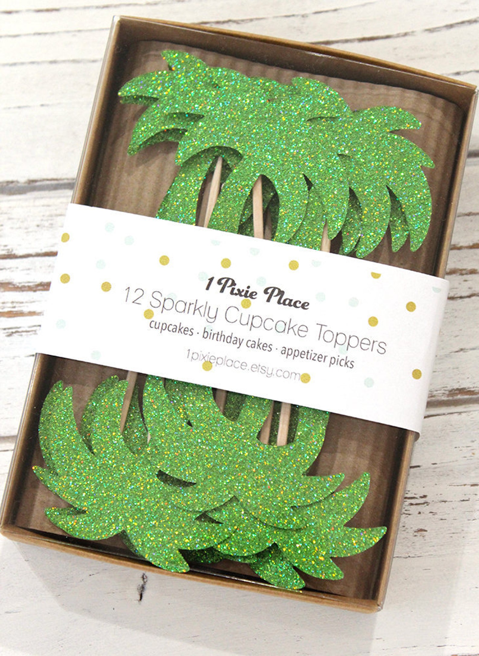 Palm Tree Cupcake Toppers - Set of 12 - Tropical Party - Etsy España