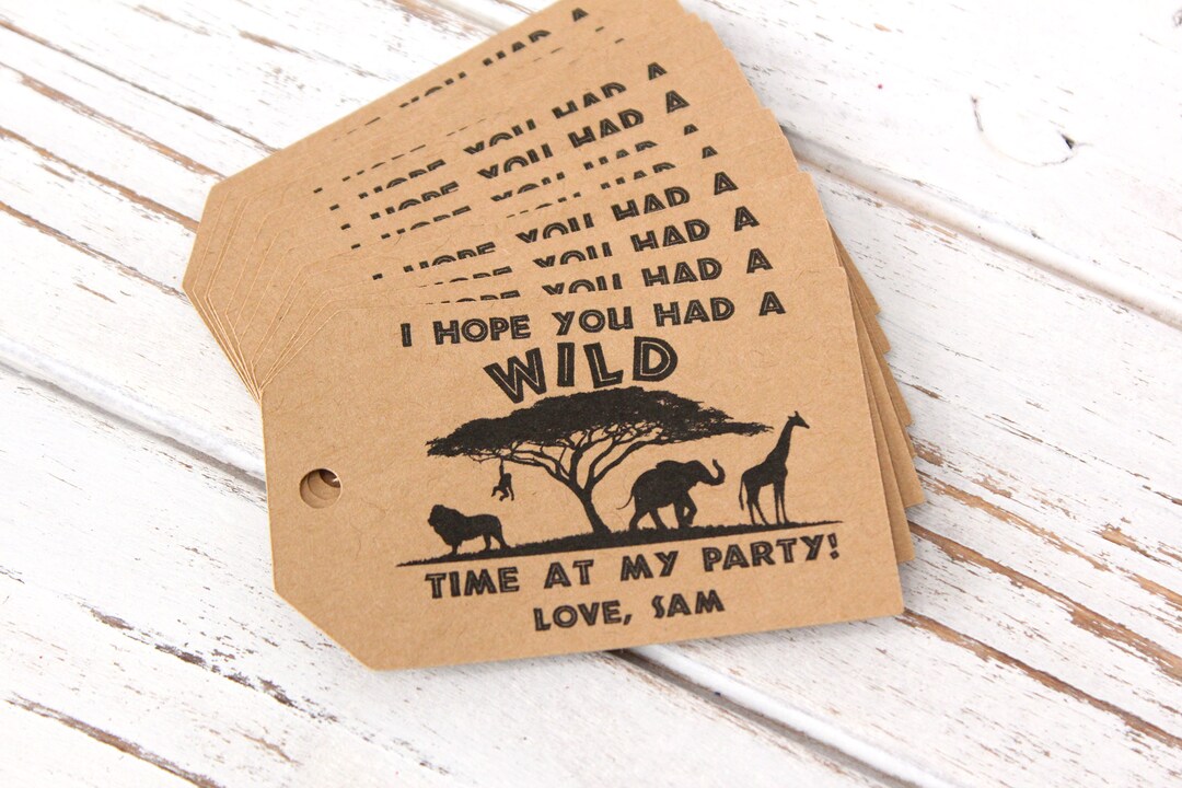 Safari Animals Gift Tags - Personalized With Name - Set of 12 - Etsy