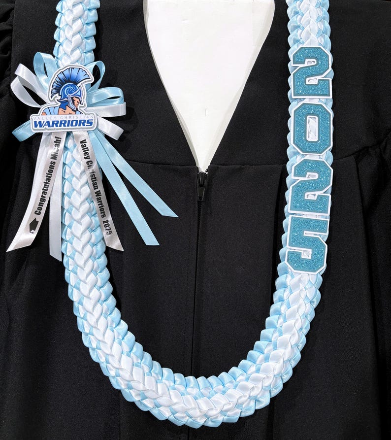 Graduation Lei - High School or College Grad Lei, Custom School Logo ...