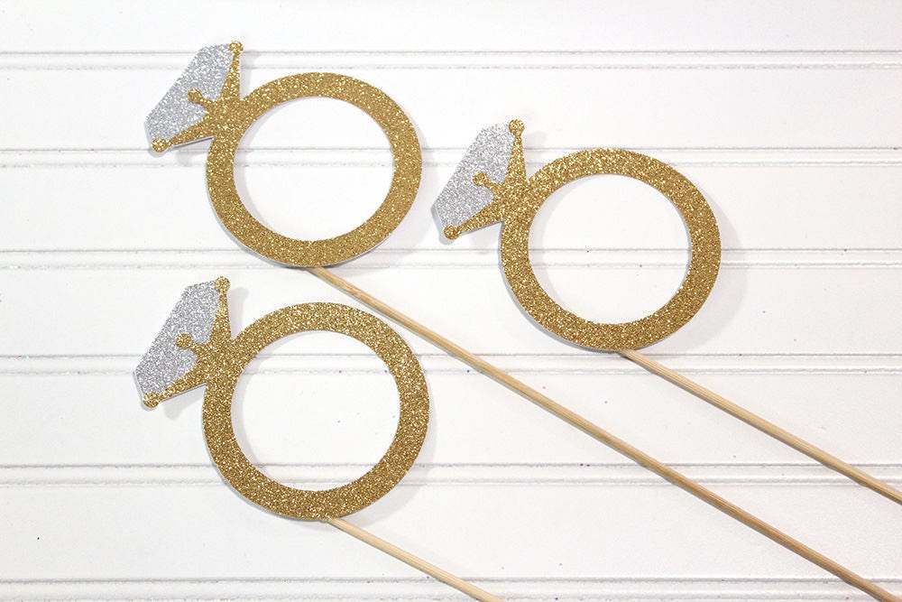 Diamond Ring Centerpiece Sticks - Set of 3 - Engagement Party, Bridal ...