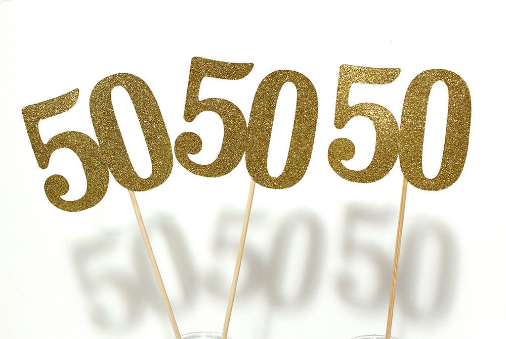 50th 60th SET OF 3 90th Centerpiece Sticks birthdays | Etsy