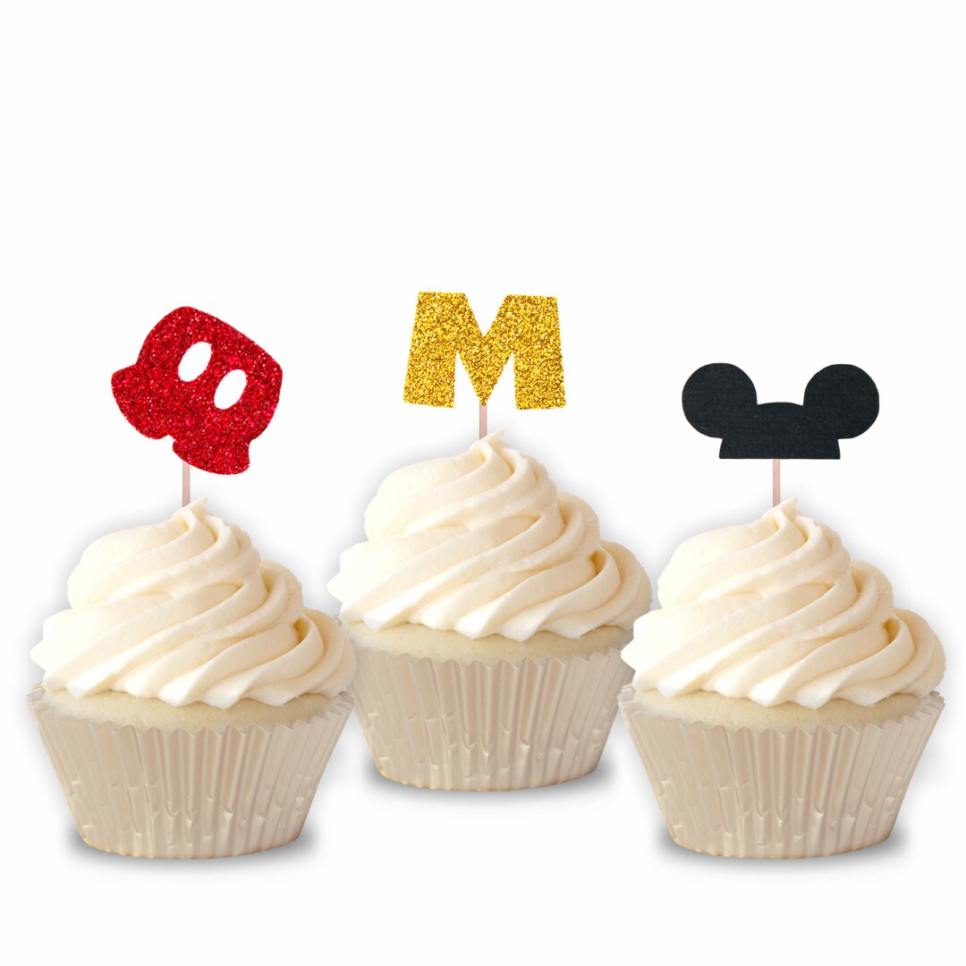 Mickey Mouse Inspired Mini Cupcake Toppers - Set of 12 - Etsy