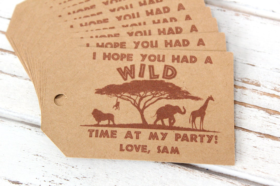 Safari Animals Gift Tags - Personalized With Name - Set of 12 - Etsy