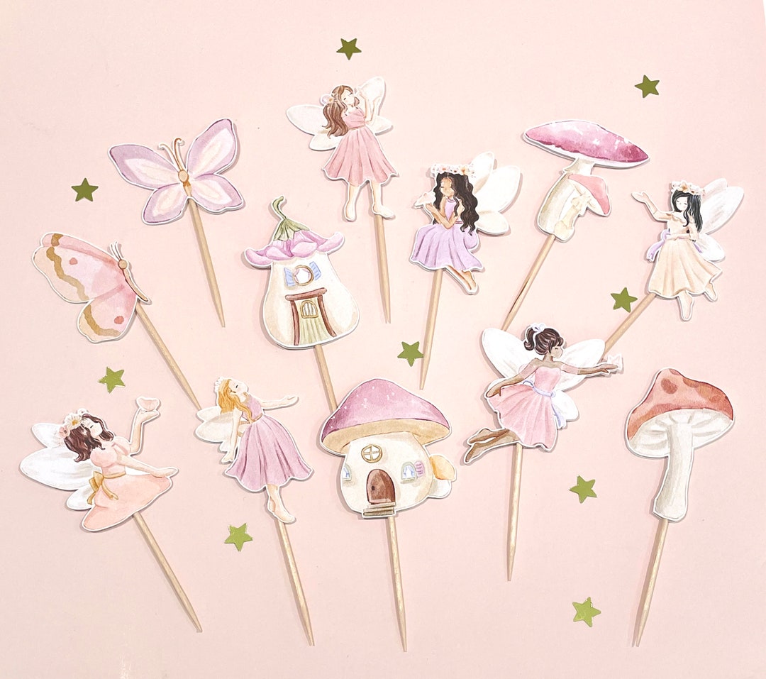 Fairy Cupcake Toppers - Set of 12 Double Sided, Enchanted Forest ...