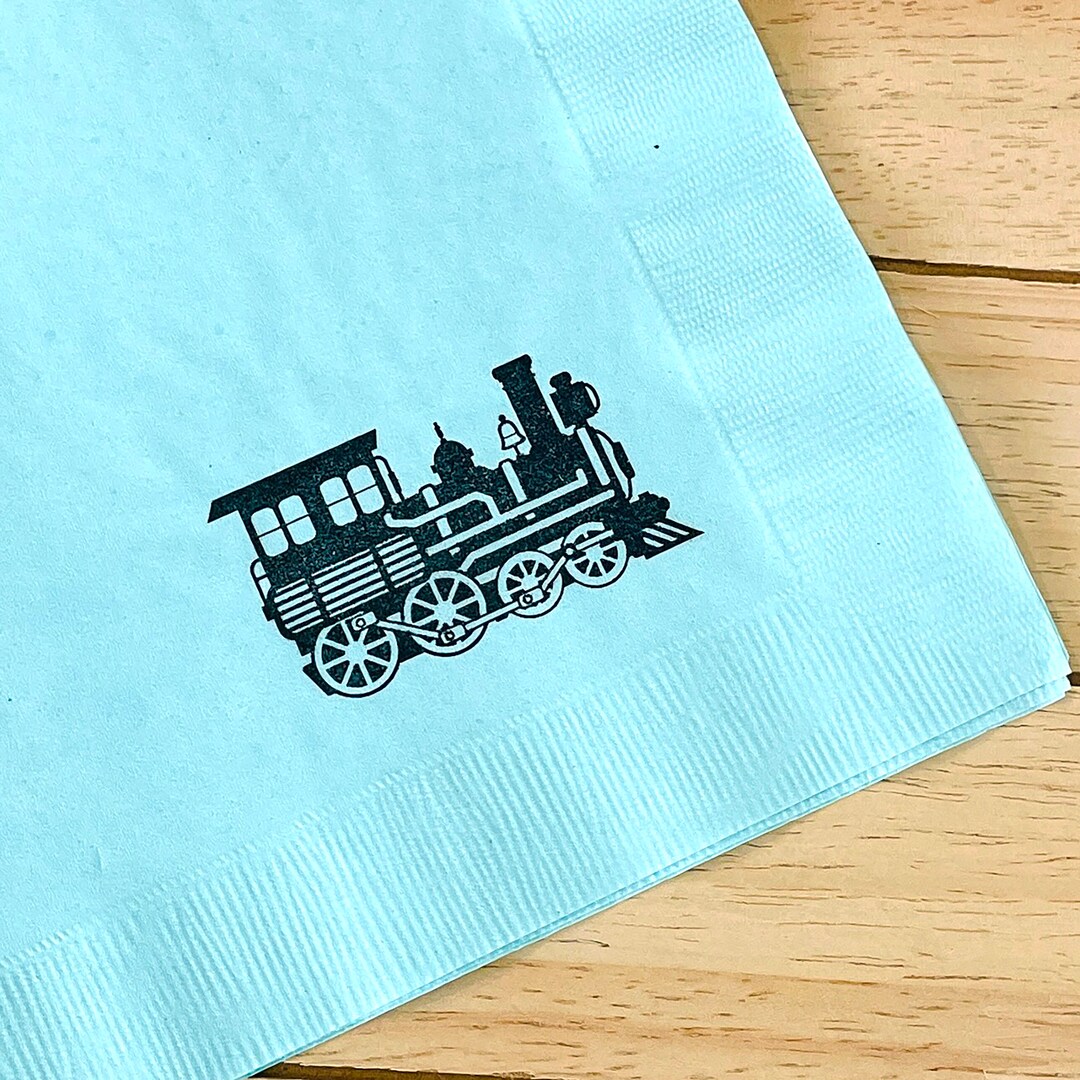 Train Party Napkins - Set of 25 - 3 Ply, 1/4 Fold Luncheon Napkins ...