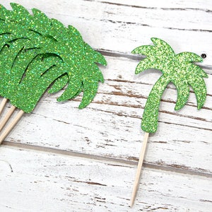 Palm Tree Cupcake Toppers - Set of 12 - Tropical Party - Etsy