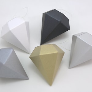 DIY Craft Kit - Geometric Paper Gem Ornaments - Diamonds - Shimmery ...