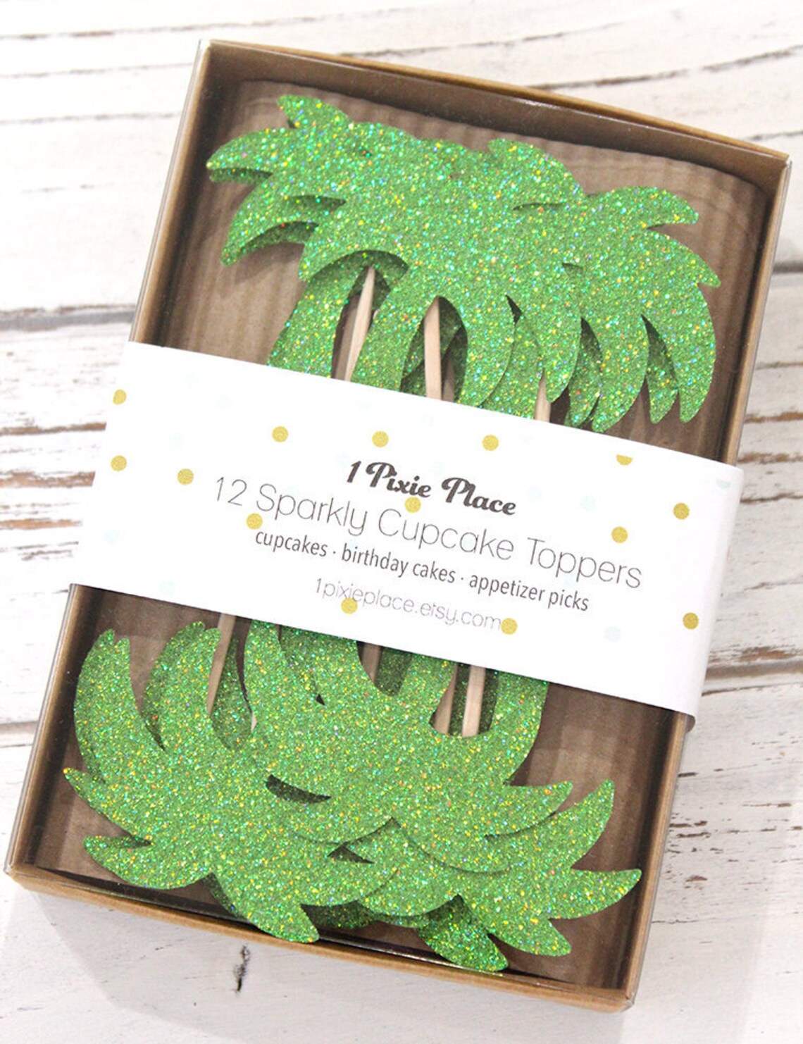 Palm Tree Cupcake Toppers Set of 12 Tropical Party - Etsy