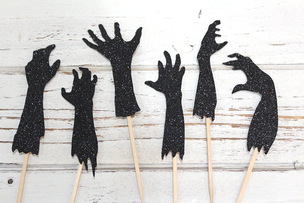 Zombie Hands Cupcake Toppers - Set of 12 - Halloween - Etsy