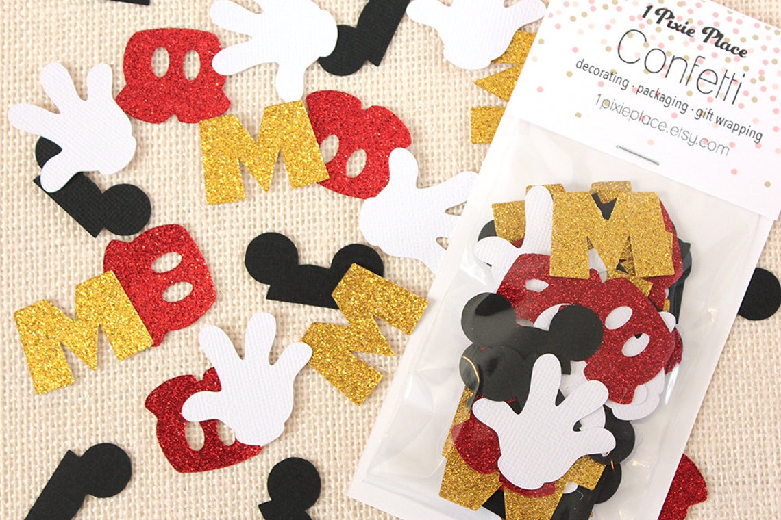 Mickey Mouse Inspired Glitter Confetti 50 Pieces Table - Etsy