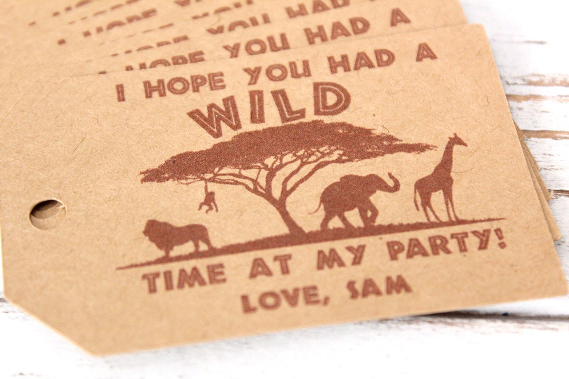 Safari Animals Gift Tags Personalized With Name Set of 12 - Etsy