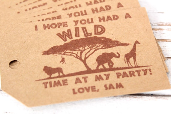 Safari Animals Gift Tags Personalized With Name Set of 12 | Etsy