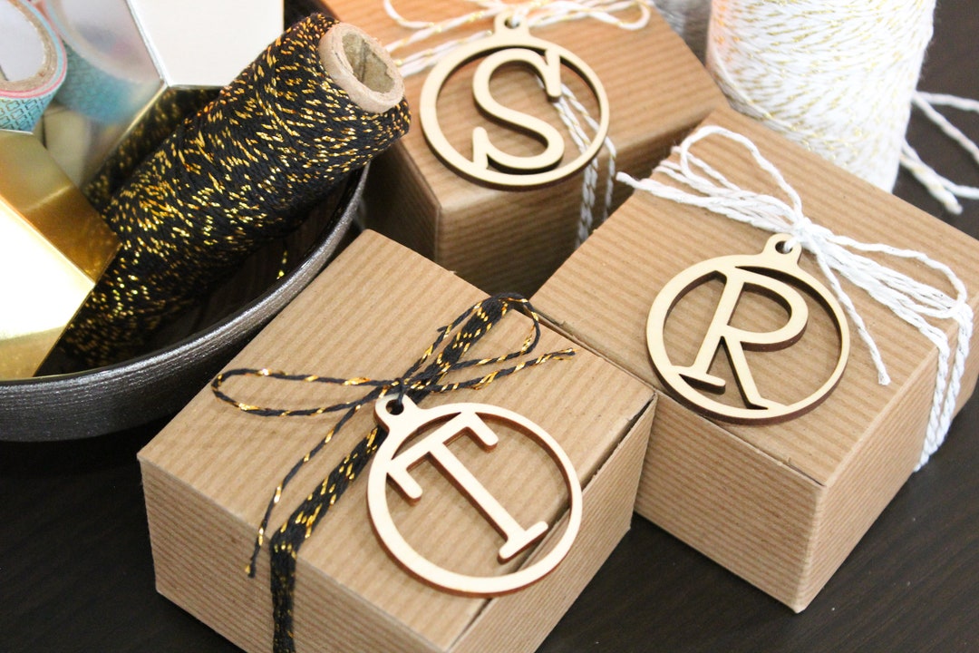 Initial Wooden Gift Tags - Initial Tags, Wooden Tags, Custom Initial ...