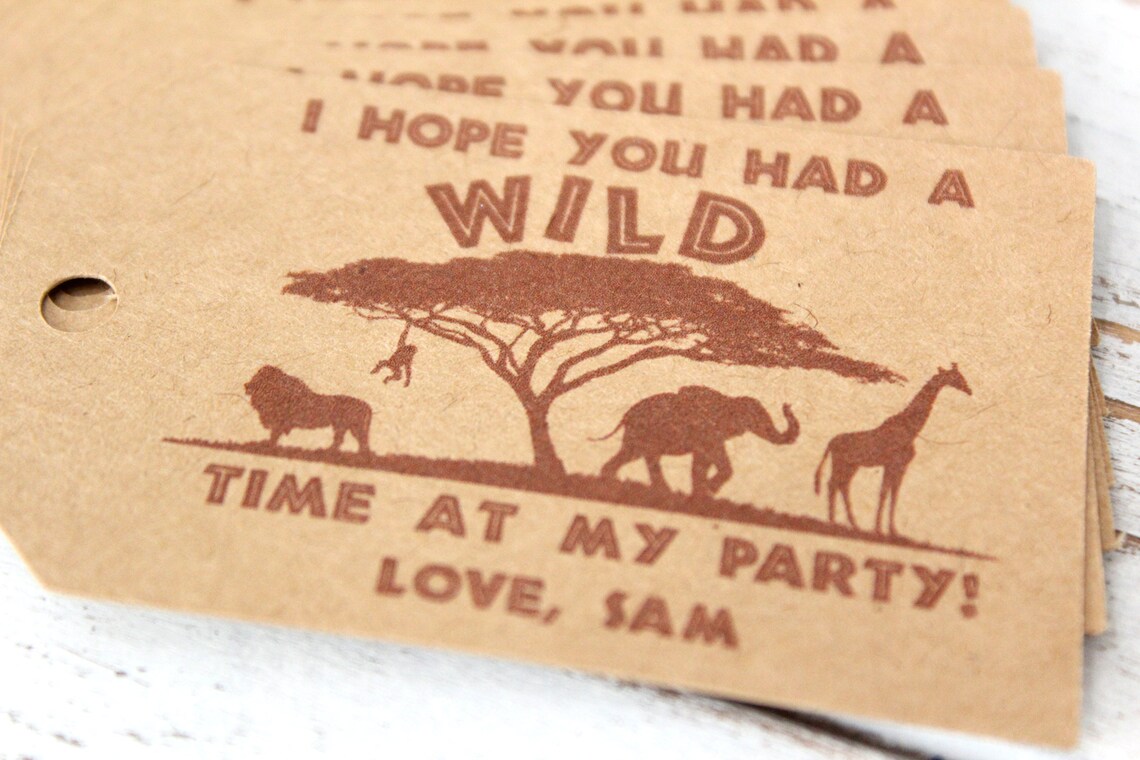 Safari Animals Gift Tags Personalized With Name Set of 12 - Etsy