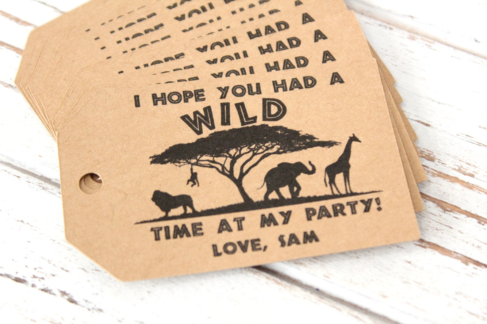 Safari Animals Gift Tags Personalized With Name Set of 12 | Etsy
