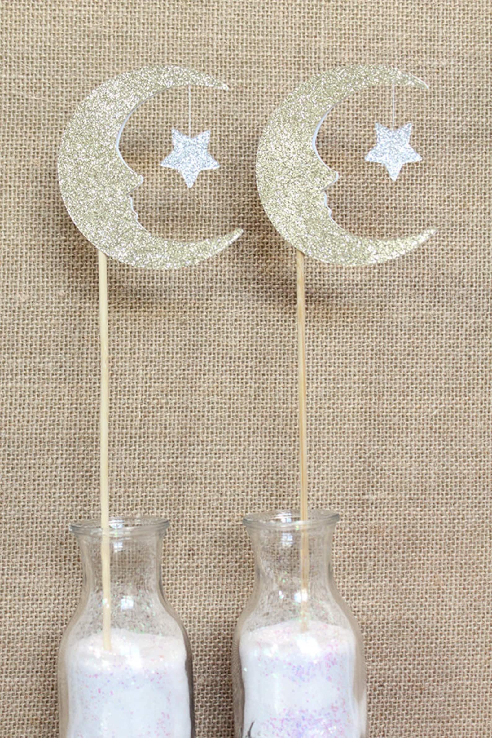 Moon and Star Centerpiece Sticks Set of 3 Love You to the - Etsy