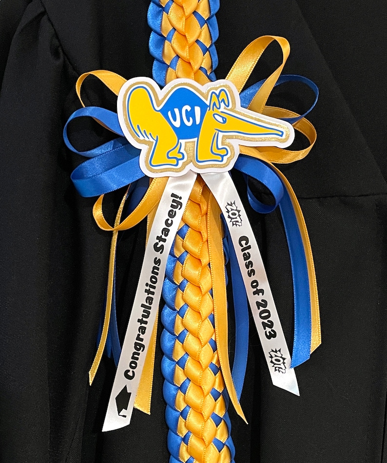 Graduation Lei - High School or College Grad Lei, Custom School Logo ...