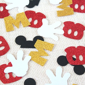 Mickey Mouse Inspired Glitter Confetti - 50 Pieces - Table Confetti ...