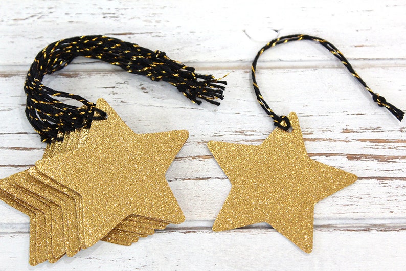 Gold Glitter Star Gift Tags - Set of 10, Christmas - Etsy
