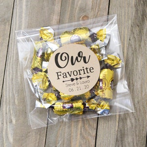 Wedding Favor Labels - HIS/HER Favorite, Our Favorite - 2" Round or ...