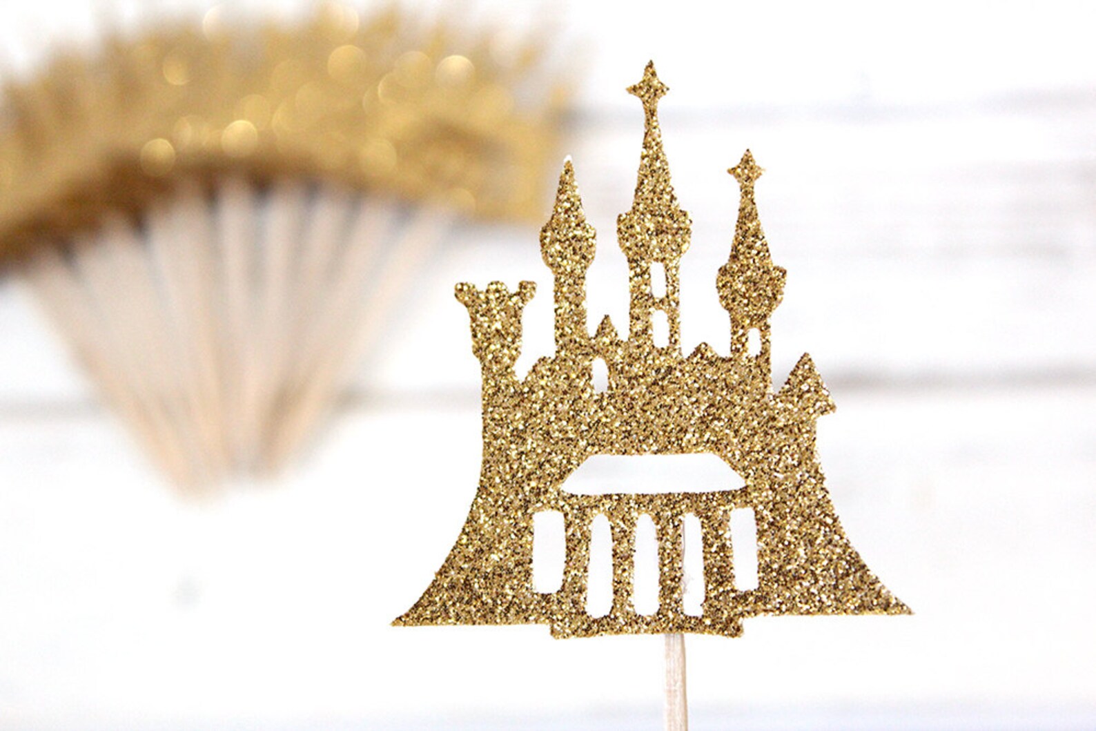 Princess Castle Glitter Cupcake Toppers Set of 12 - Etsy