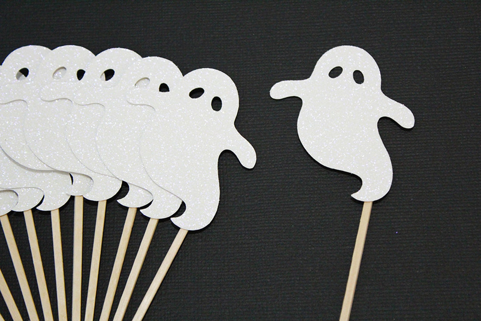 Halloween Cupcake Toppers set of 12 Ghost Toppers - Etsy