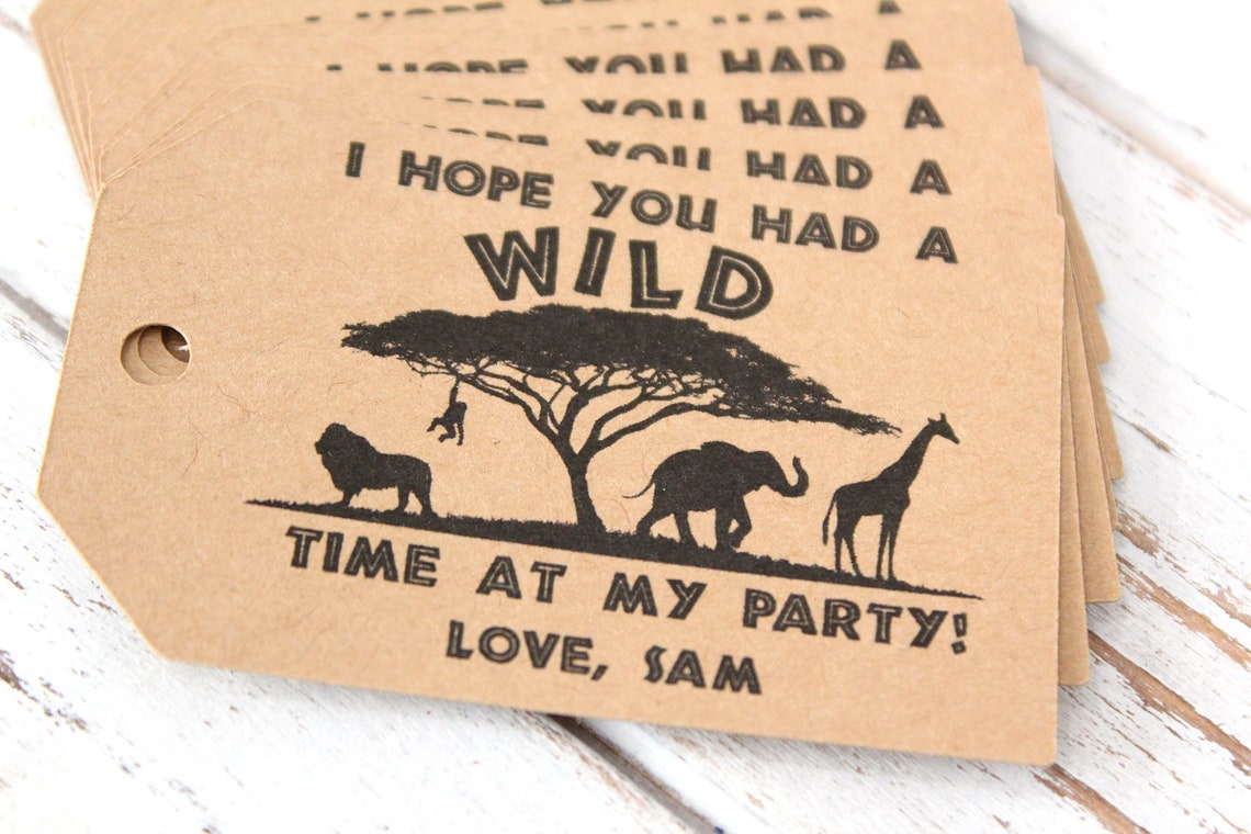 Safari Animals Gift Tags - Personalized With Name - Set of 12 - Etsy