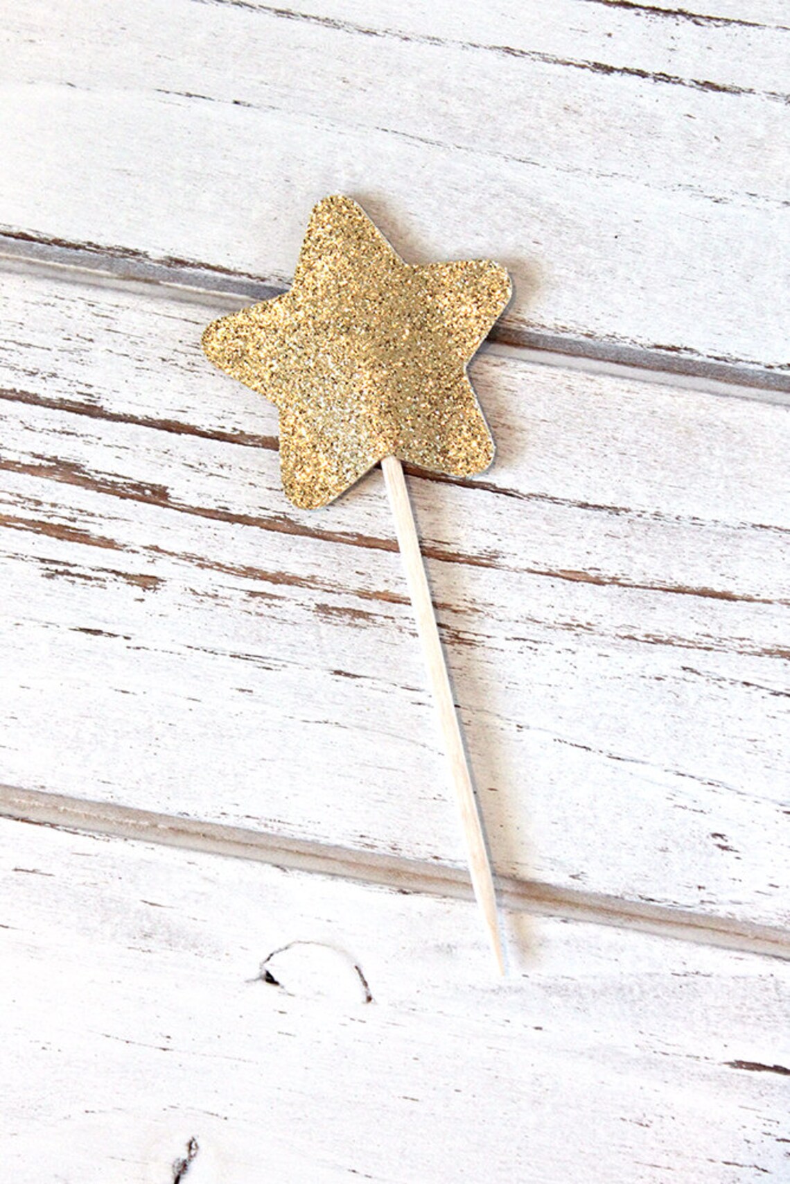 Gold Glitter Star Cupcake Toppers - Set of 12 - Etsy