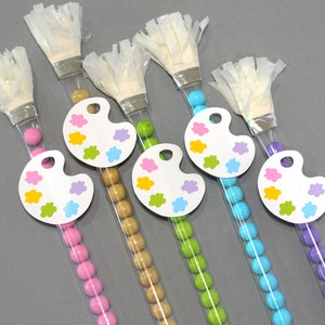 Paint Brush Candy Favors - Set of 10 - Art Party Favors, Paint Palette ...