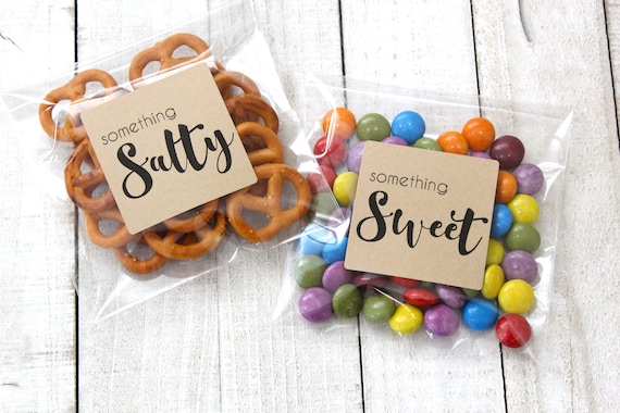 Wedding Favor Labels Something Salty Something Sweet Set | Etsy UK
