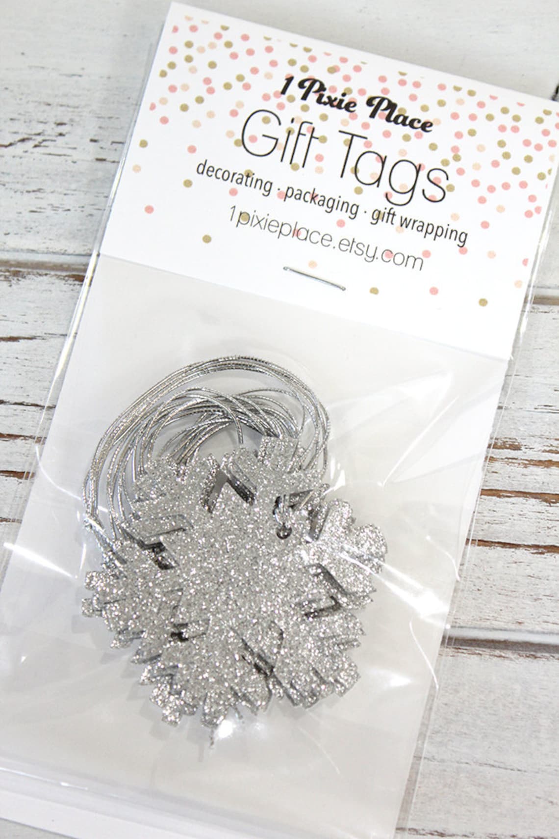 Snowflake Gift Tags Set of 10 Christmas Gift Tags Glitter - Etsy