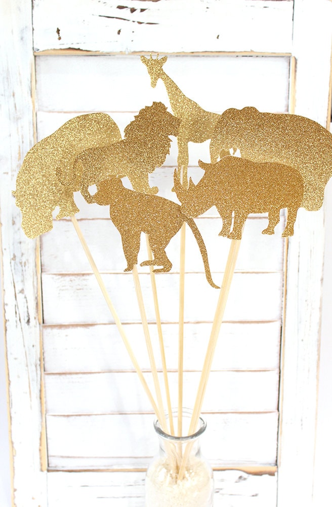 Safari Animals Centerpiece - Set of 6 - Jungle Safari, Zoo, Party ...