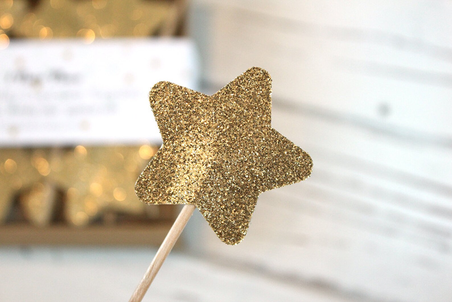 Gold Glitter Star Cupcake Toppers - Set of 12 - Etsy