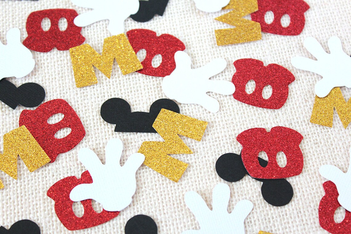 Mickey Mouse Inspired Glitter Confetti 50 Pieces Table - Etsy