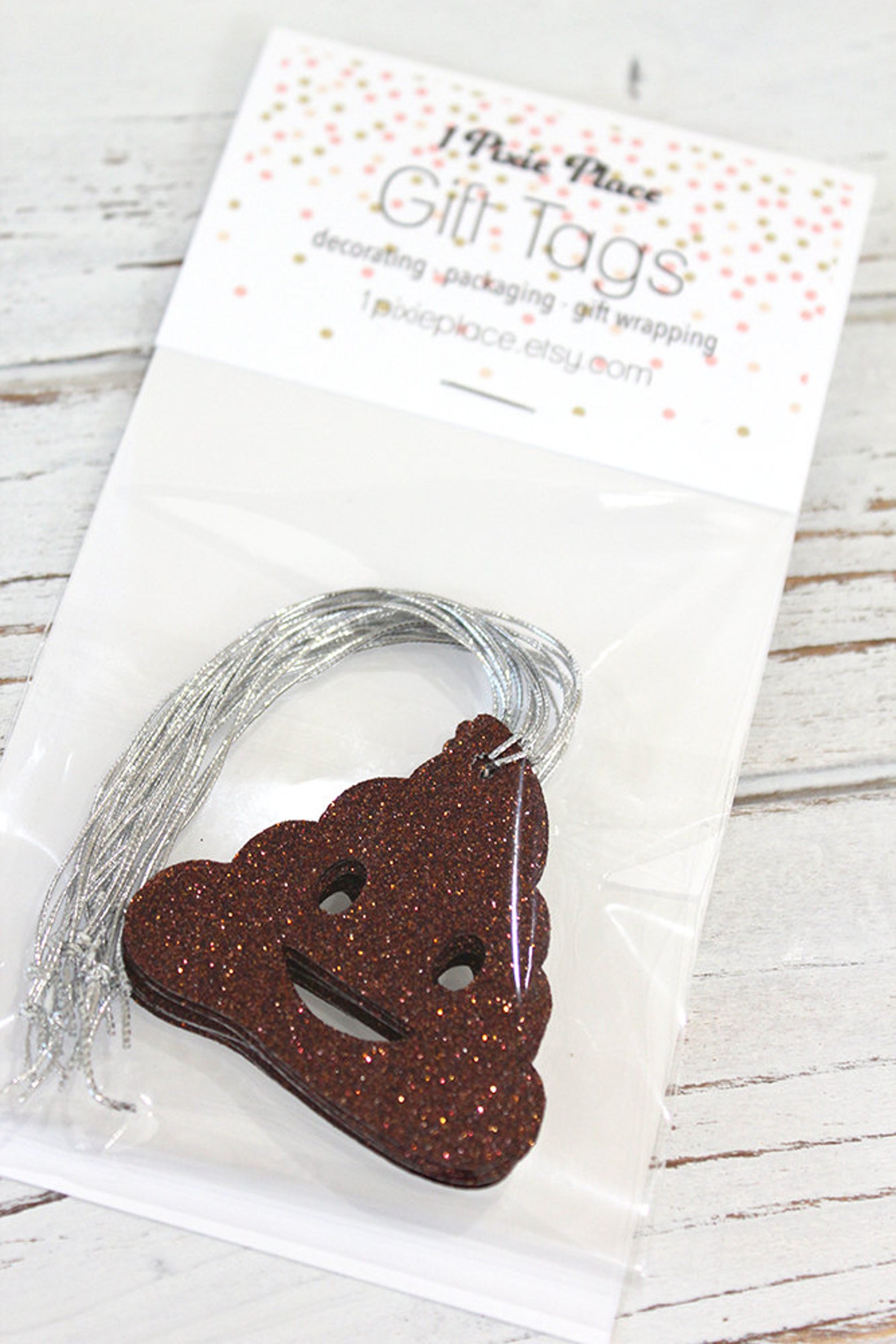 Poop Emoji Gift Tags Set of 10 Glitter Gift Tags | Etsy