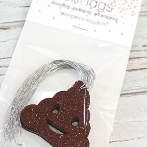 Poop Emoji Gift Tags - Set of 10 - Glitter Gift Tags - Etsy