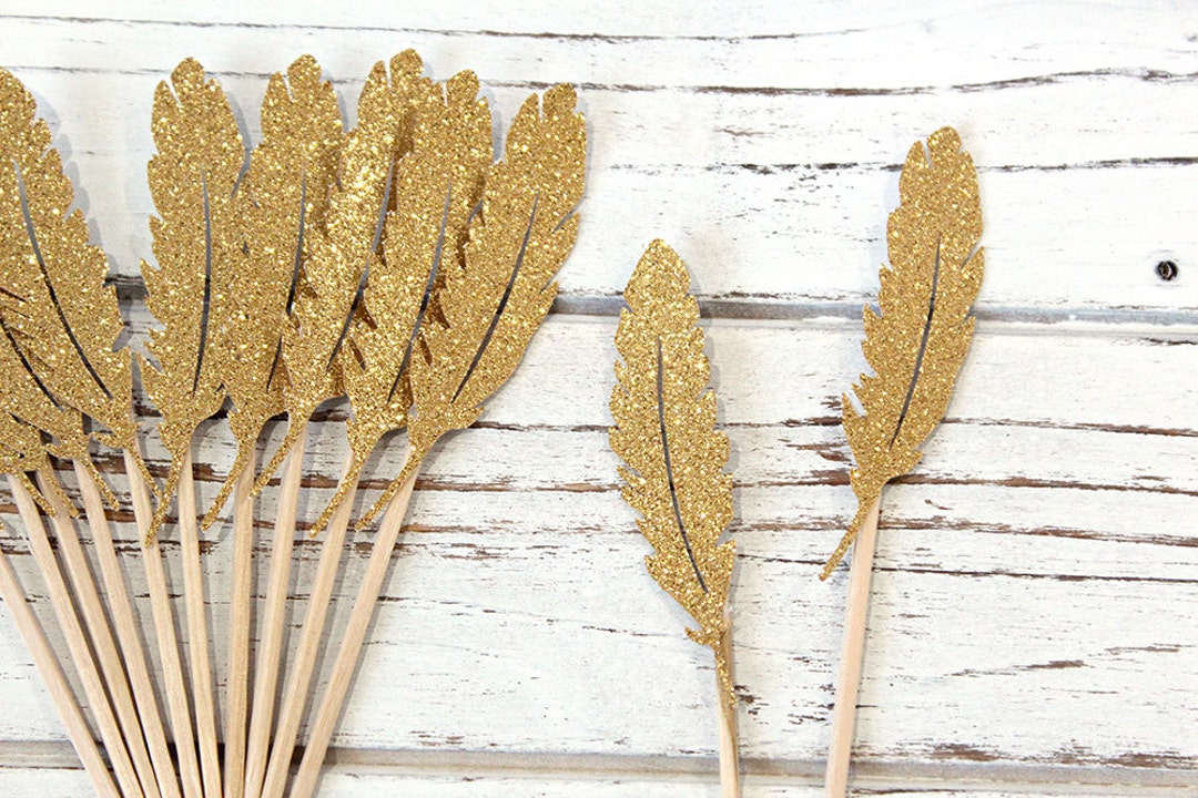 Feather Cupcake Toppers Set of 12 Bohemian, Tribal Themes - Etsy