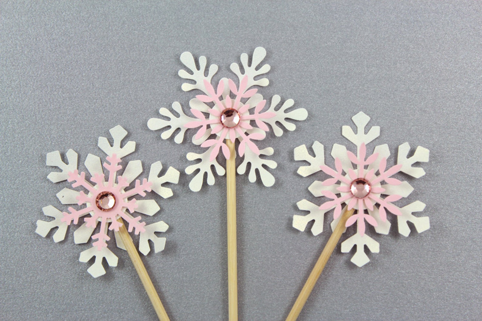 Snowflake Cupcake Toppers Set of 12 Christmas Party - Etsy