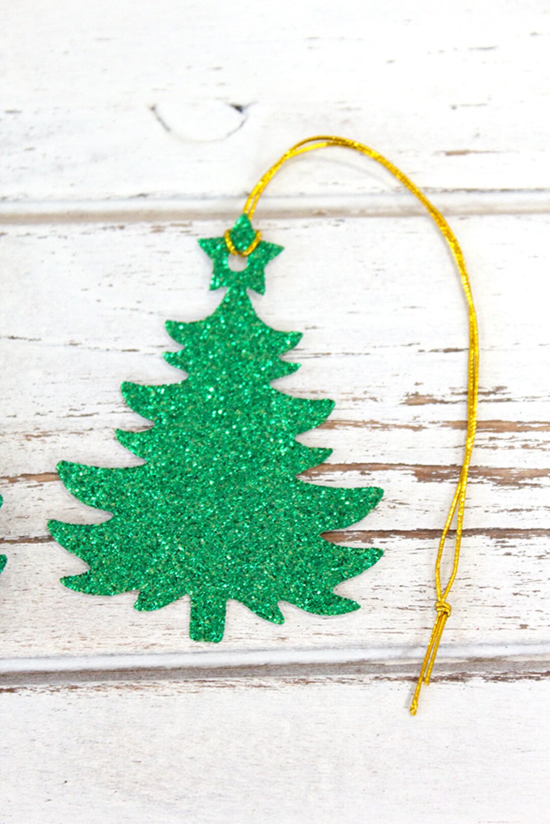 Christmas Tree Gift Tags Set of 10 Christmas Gift Tags, Glitter Gift ...