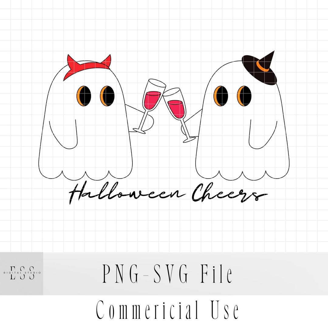 Halloween Ghostly Party Png Svg, Halloween Cheers Png, Ghost Cheers Svg ...