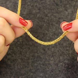 22k Gold Foxtail Chain Necklace, 3.20mm, Gold Chain, Jewelry for Men ...