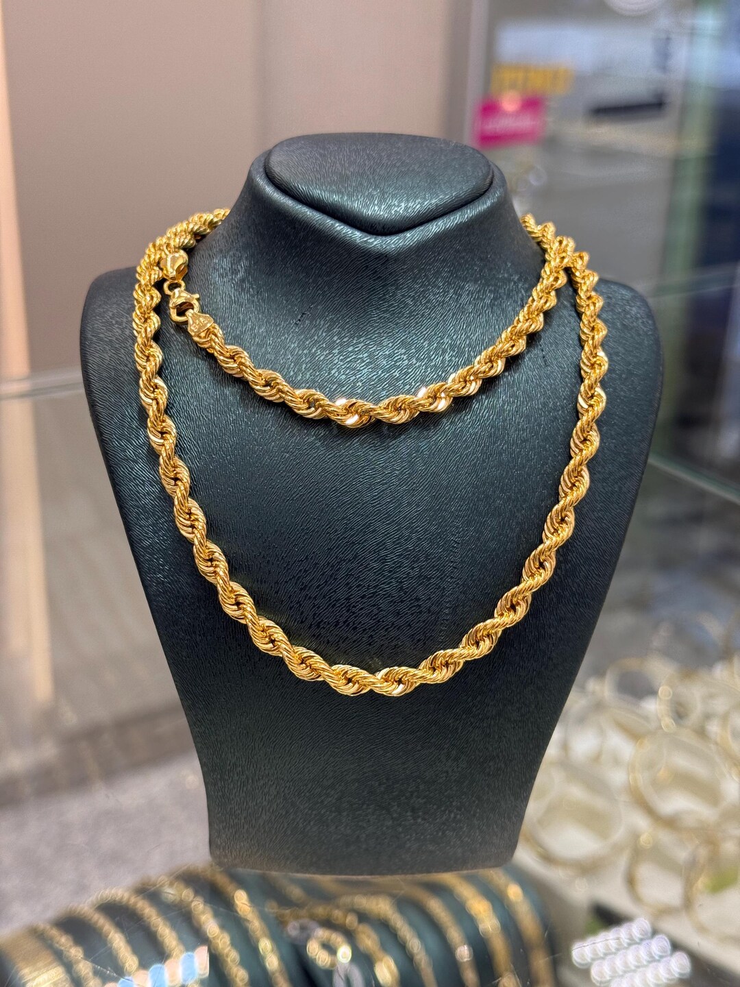 22K Gold Rope Chain Necklace, 5.30 Mm Gold Chain, Jewelry for Men, Rope ...