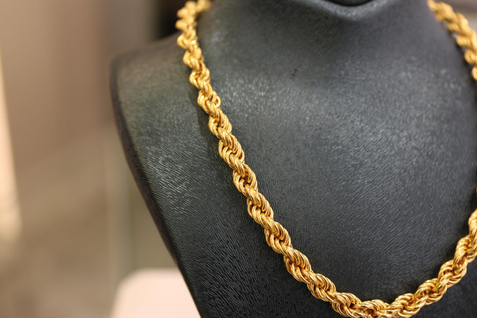 22K Gold Rope Chain Necklace, 5.00 Mm Gold Chain, Jewelry for Men, Rope ...
